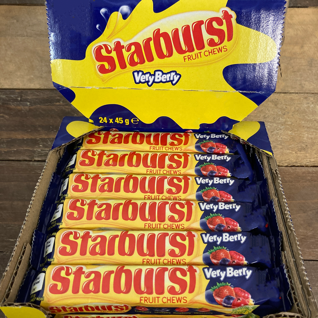 24x Starburst Very Berry Chewy Sweets (1 Box of 24x45g) & Low Price Foods Ltd