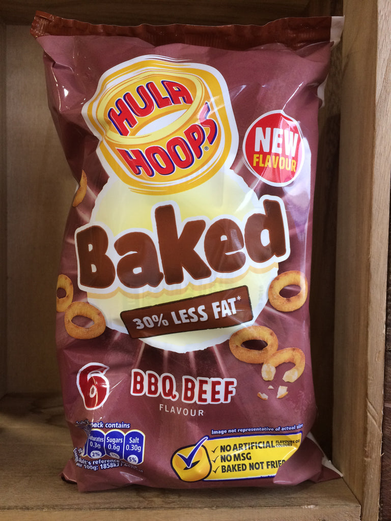 Hula Hoops Baked BBQ Beef Flavour 6 Pack 6x 25g Bags & Low Price Foods Ltd