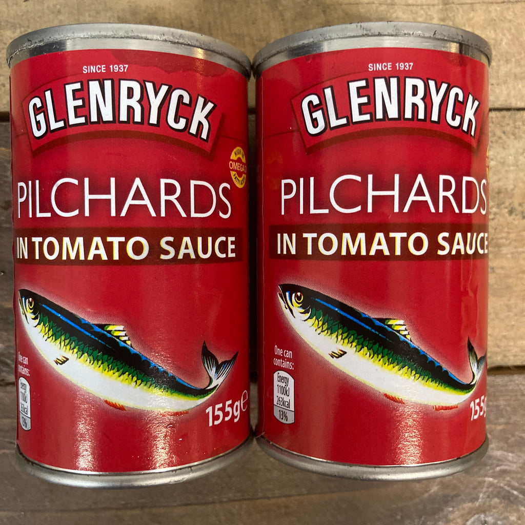 2x Glenryck Pilchards In Tomato Sauce Tins (2x155g) & Low Price Foods Ltd