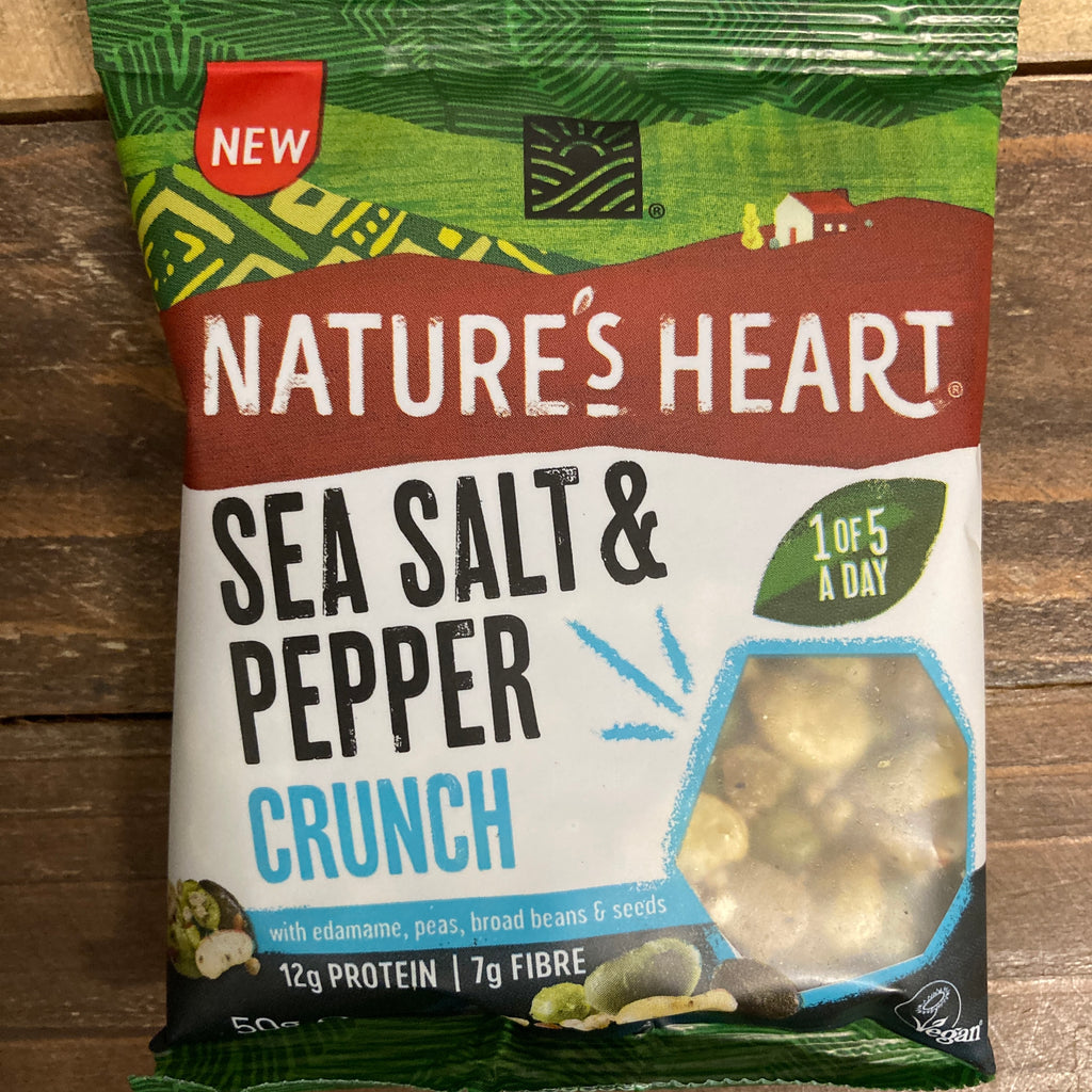 6x Nature's Heart Sea Salt & Pepper Crunch Bags (6x50g) & Low Price ...