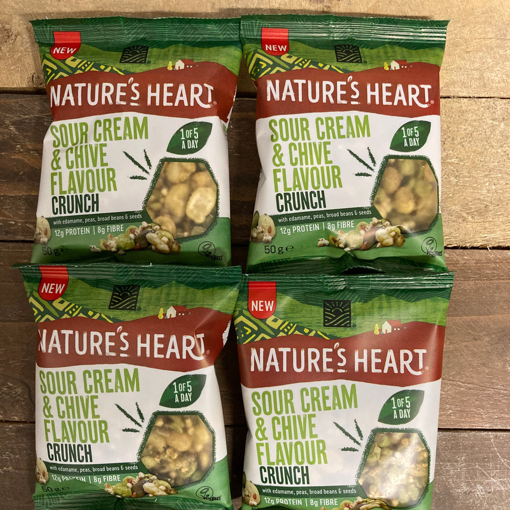 6x Nature's Heart Sour Cream & Chive Crunch Bags (6x50g) & Low Price ...