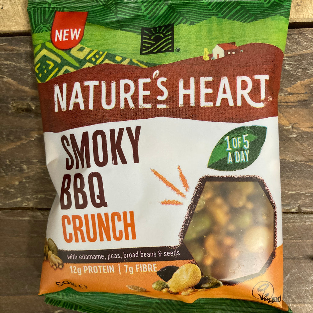 6x Nature's Heart Smoky BBQ Crunch Bags (6x50g) & Low Price Foods Ltd