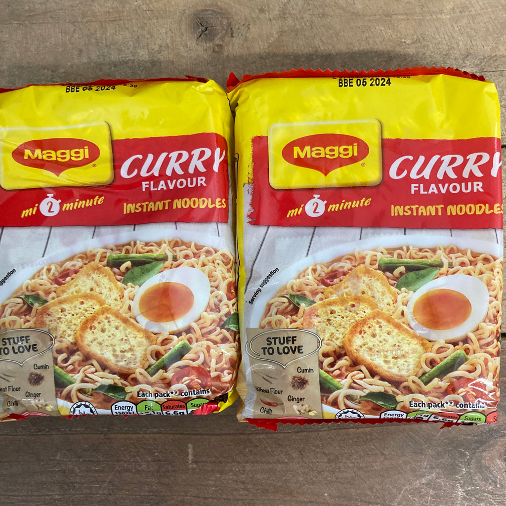 6x Maggi 2 Minute Curry Flavour Instant Noodles Bags (6x79g) & Low ...