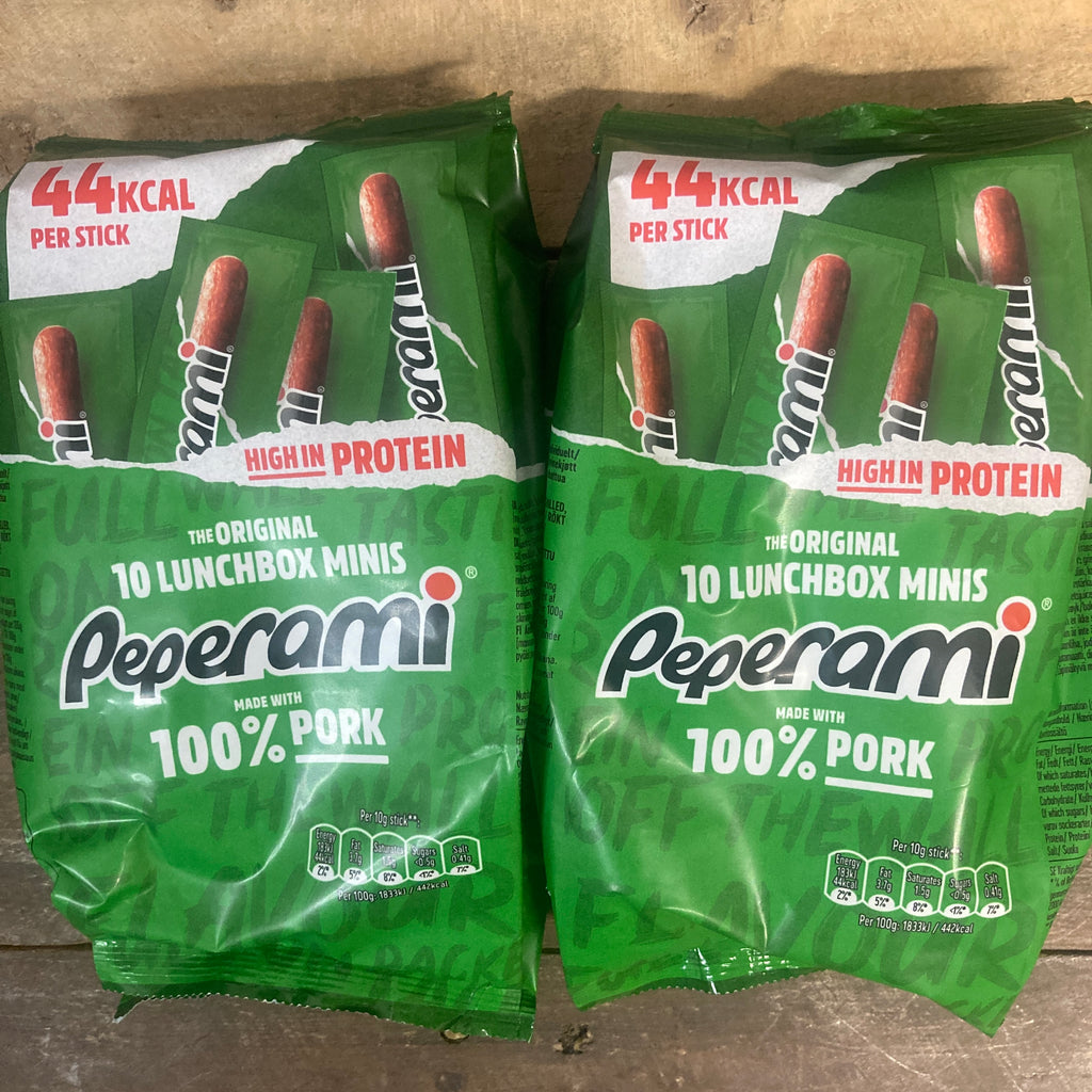 20x Peperami Original Salami Lunchbox Minis (2 Packs of 10x10g) & Low ...