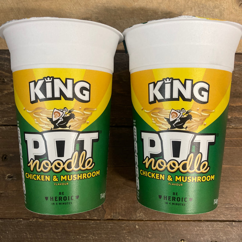 2x Pot Noodle Chicken & Mushroom Instant Noodles King Pots (2x114g ...