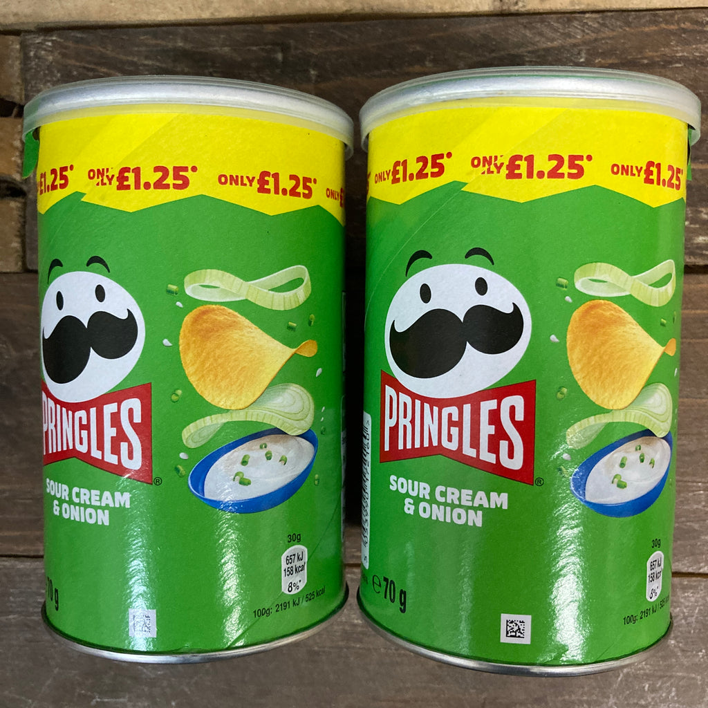 4x Pringles Sour Cream and Onion Crisps Tubs (4x70g) & Low Price Foods Ltd
