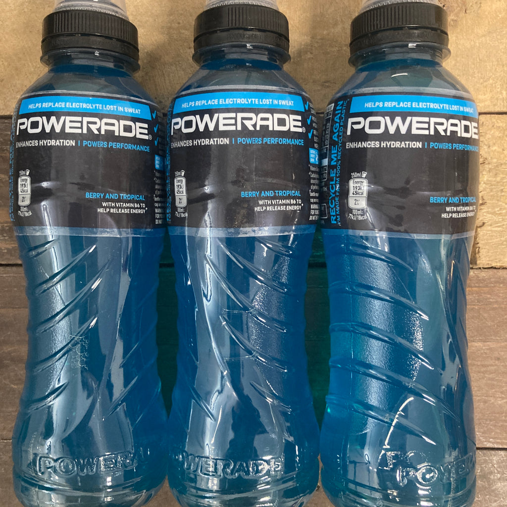 6x Powerade Berry & Tropical Fruit Isotonic Sports Drink (6x500ml ...