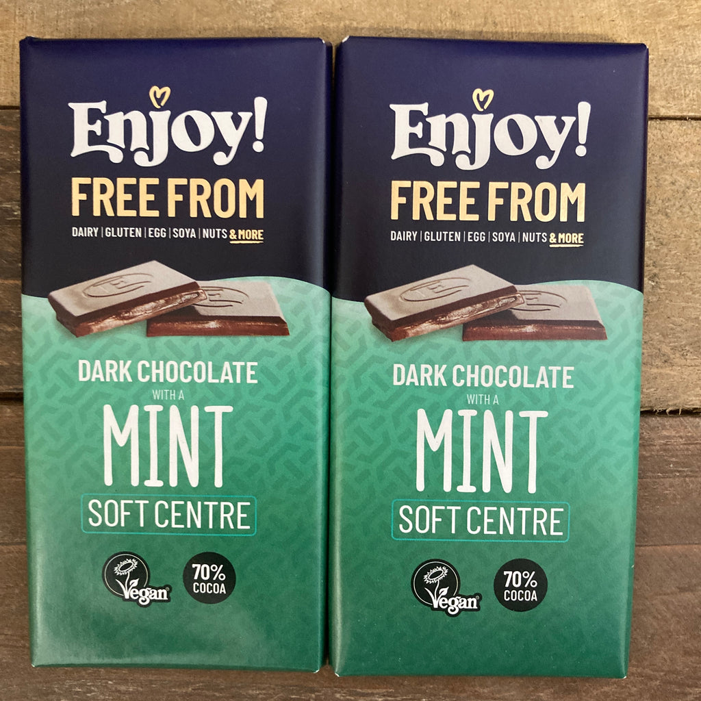 2x Enjoy Dark Chocolate Mint Filled Bars (2x70g) & Low Price Foods Ltd