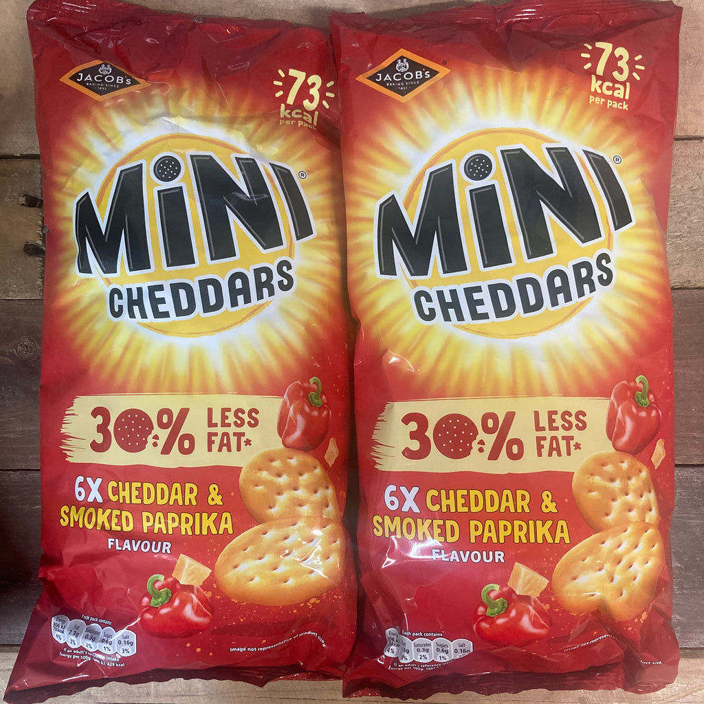 12x Jacob's Mini Cheddars Cheddar & Paprika Baked Snacks (2 Packs of 6 ...