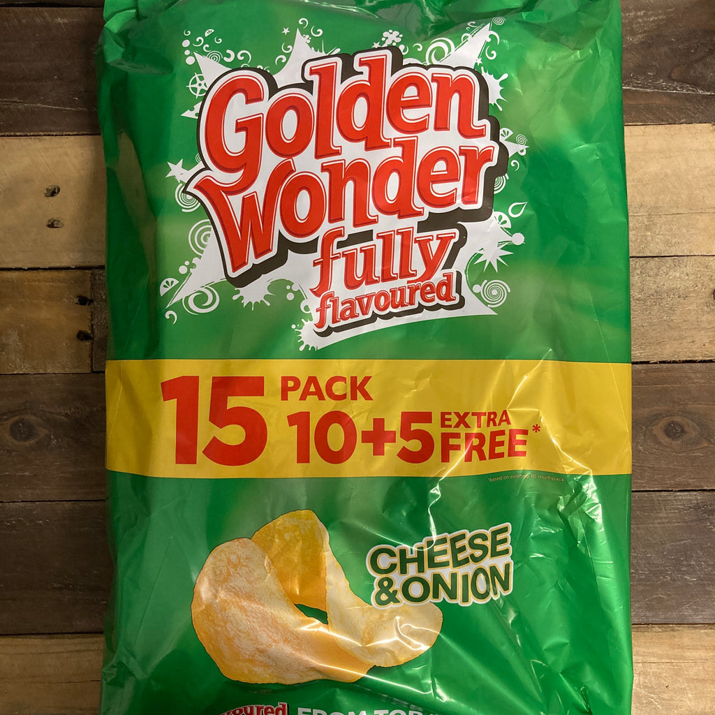 15x Golden Wonder Cheese & Onion Crisps (15x25g) & Low Price Foods Ltd