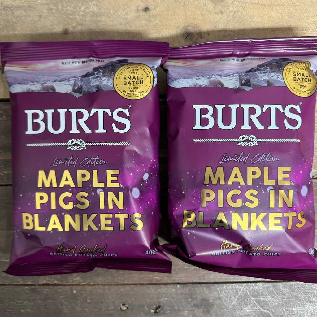 6x Burts Maple Pigs in Blankets Crisps Bags (6x40g) & Low Price Foods Ltd