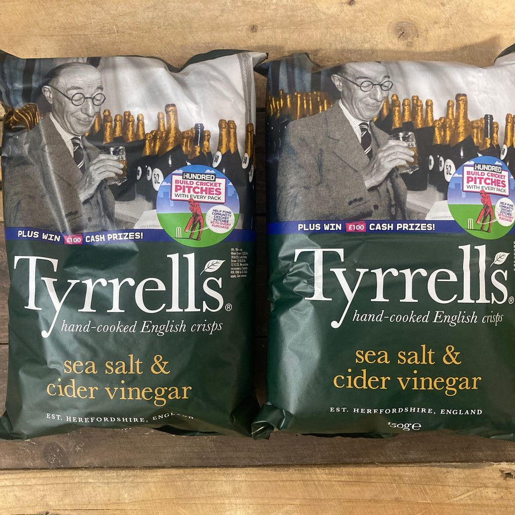 3x Tyrrells Sea Salted & Cider Vinegar Crisps Sharing Bags (3x150g ...