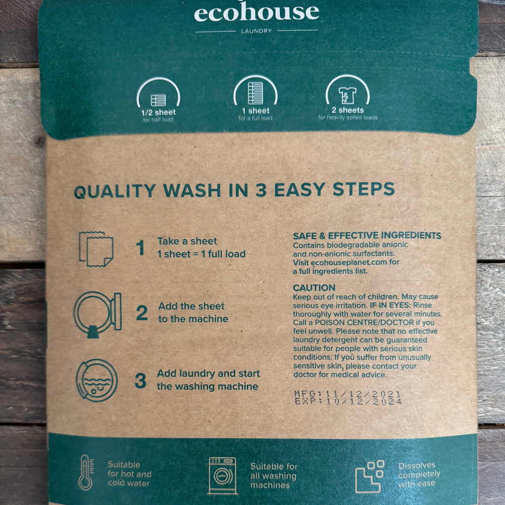 80x ecohouse Eco Laundry Detergent Sheets (2 Packs of 40) & Low Price ...