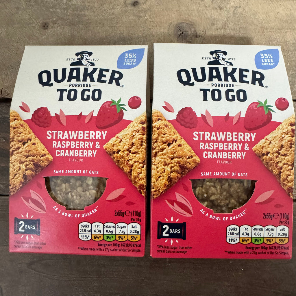 12x Quaker To Go Mixed Berries Breakfast Bars (6 Twin Packs of 2x55g ...