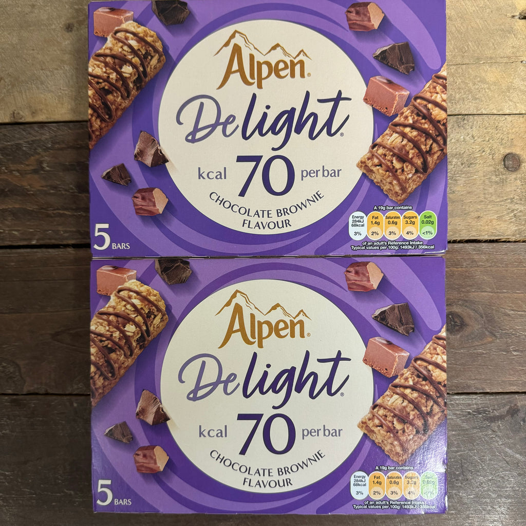 15x Alpen Delight Chocolate Brownie Cereal Bars (3 Packs of 5x19g ...