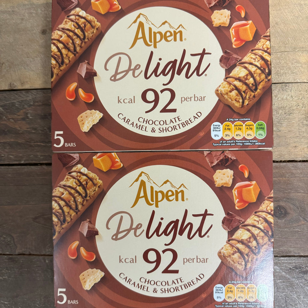 15x Alpen Delight Chocolate, Caramel & Shortbread Cereal Bars (3 Packs ...