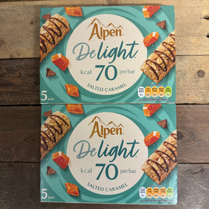 15x Alpen Delight Salted Caramel Cereal Bars (3 Packs of 5x19g) & Low ...