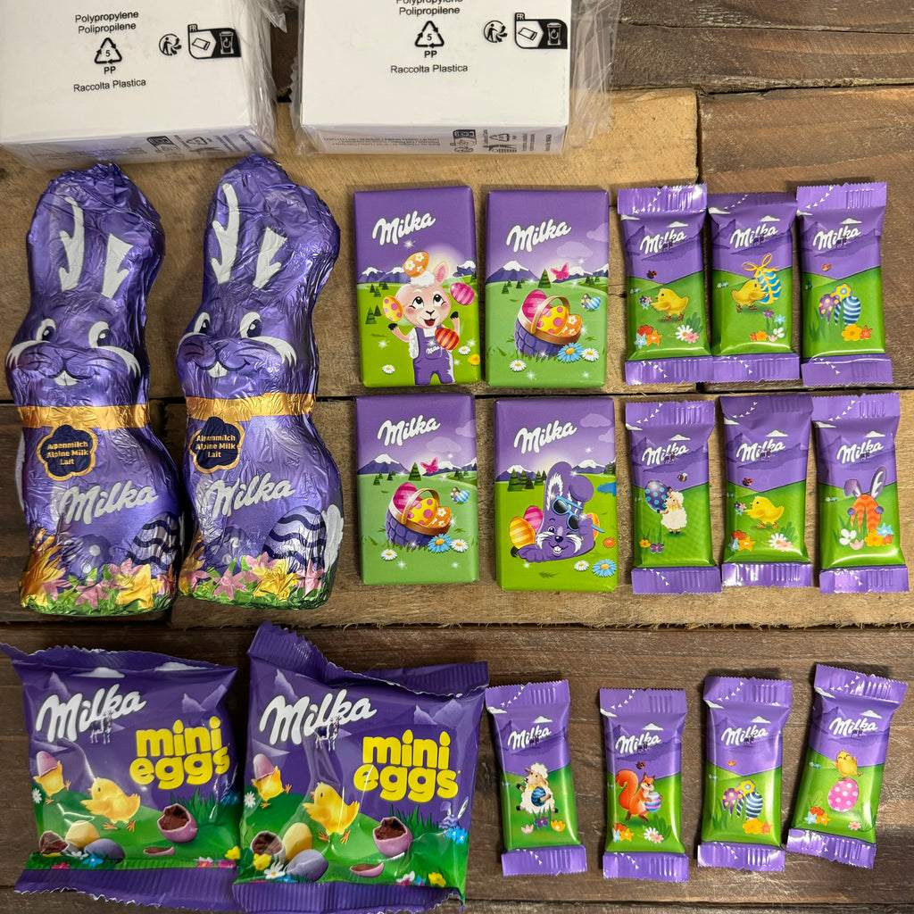 18x Milka Chocolates & Puzzle Mix (2 Boxes of 124g) & Low Price Foods Ltd