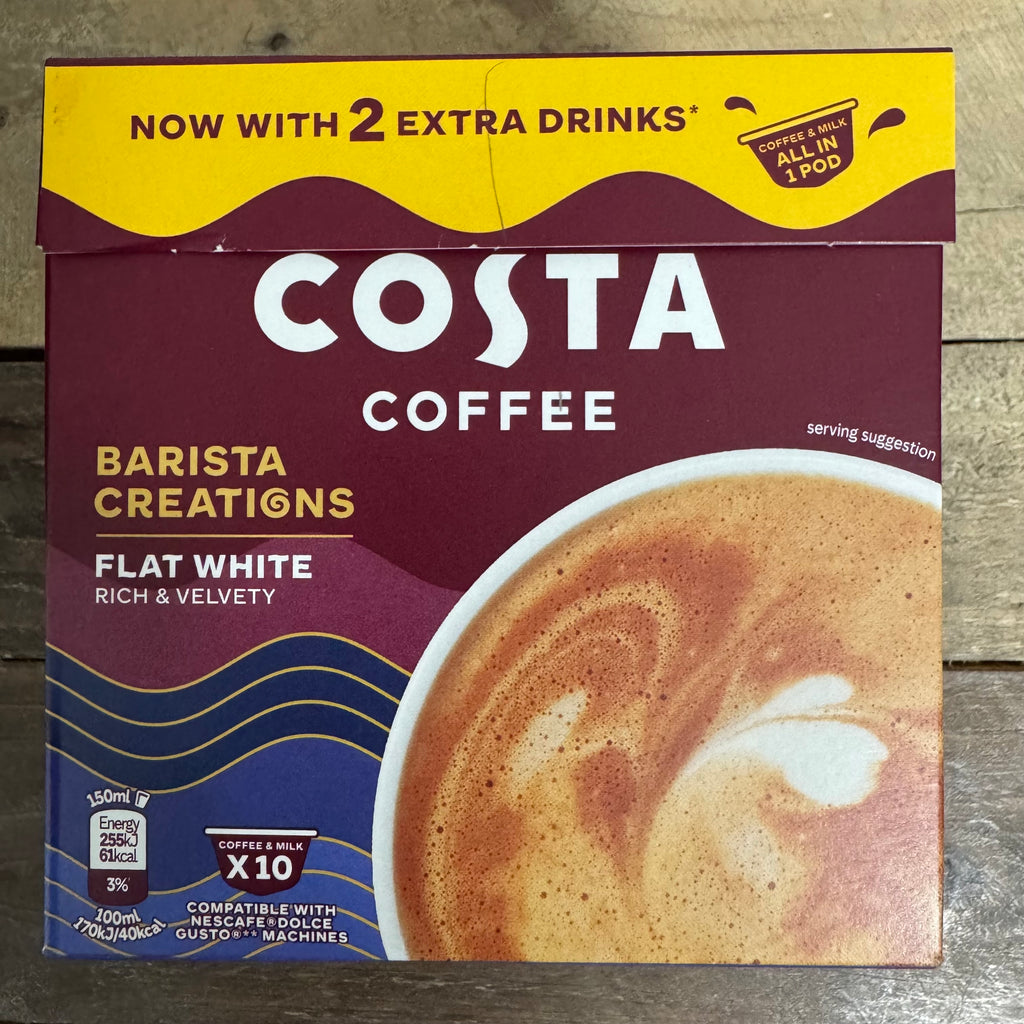 20x Costa Coffee Flat White Dolce Gusto Pods (2 Boxes of 10x14g) & Low ...