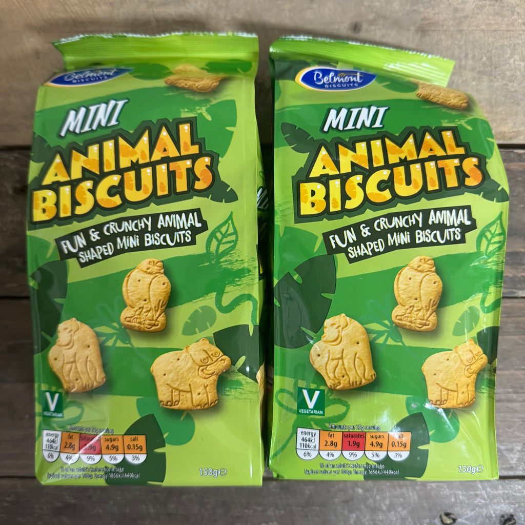 2x Belmont Mini Animal Biscuits Bags (2x150g) & Low Price Foods Ltd