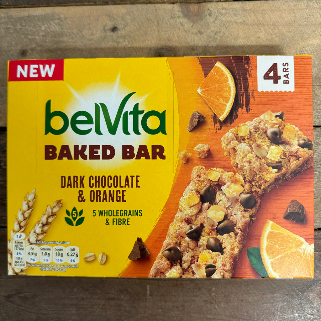 12x Belvita Baked Bar Dark Chocolate & Orange Bars (3 Packs of 4x40g ...