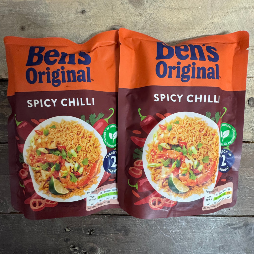 2x Ben's Original Spicy Chilli Microwave Rice Bags (2x220g) & Low Price ...