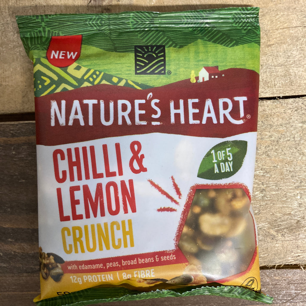 6x Nature's Heart Chilli & Lemon Crunch Bags (6x50g) & Low Price Foods Ltd