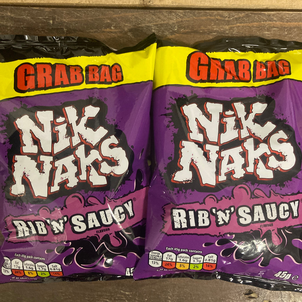 6x Nik Naks Rib & Saucy Grab Bags (6x45g) & Low Price Foods Ltd