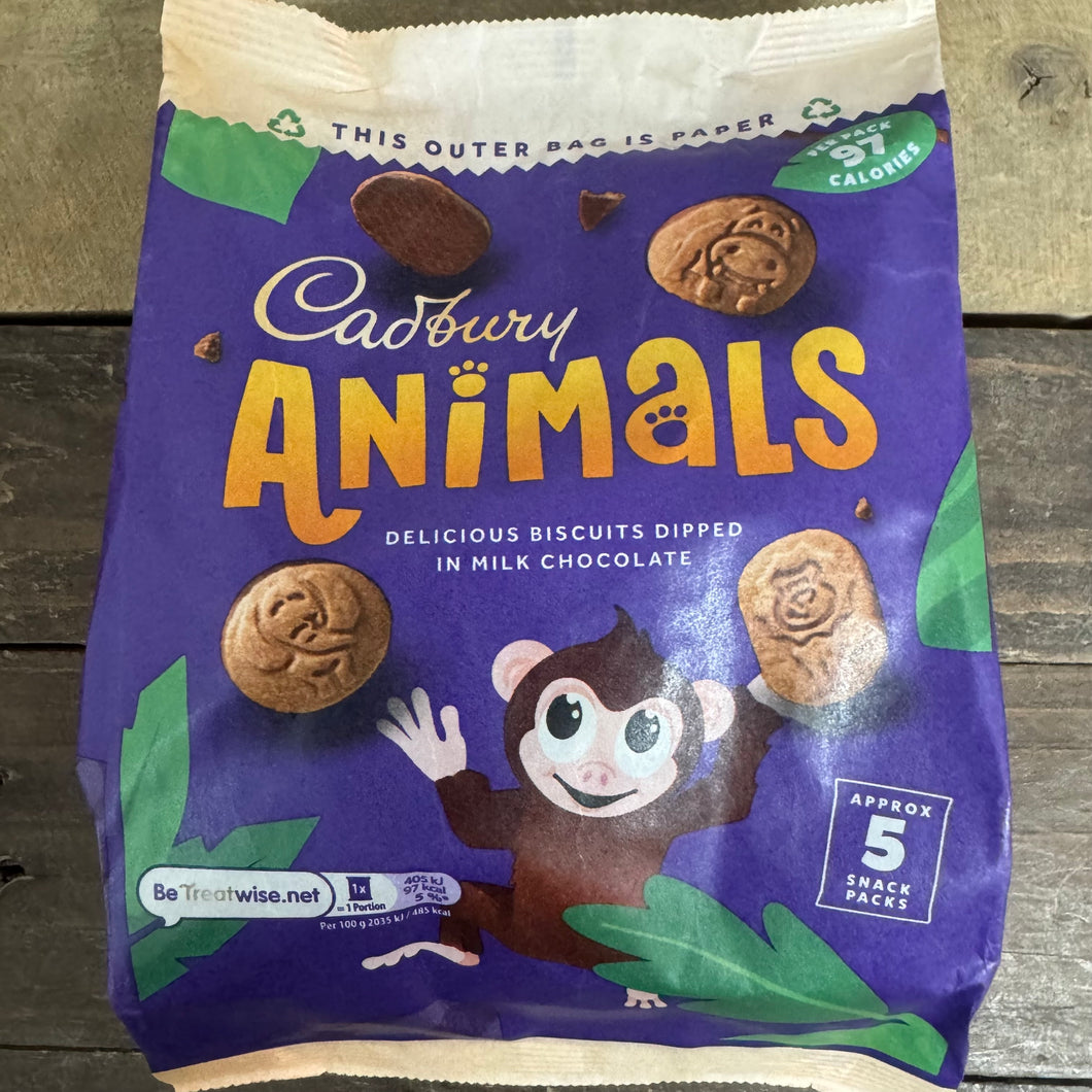 10x Cadbury Animals Chocolate Biscuits Snack Packs (2 Packs of 5) & Low ...