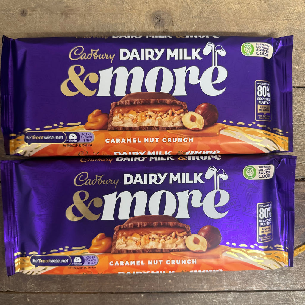 2x Cadbury Dairy Milk &More Caramel Nut Crunch Chocolate Bars (2x200g ...
