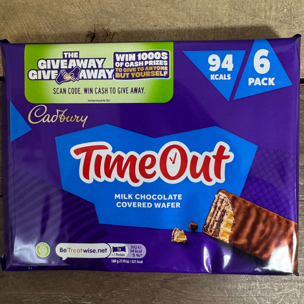 12x Cadbury Timeout Wafer Chocolate Biscuit Bars (2 Packs of 6x18g ...