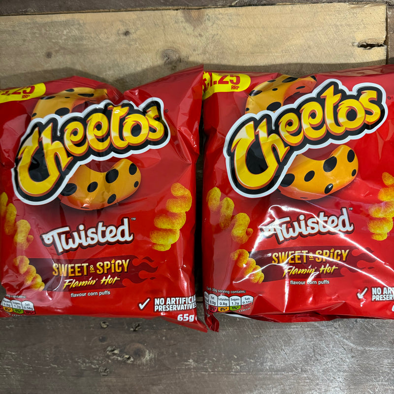 6x Cheetos Twisted Sweet & Spicy Snacks Share Bags (6x65g) & Low Price Foods Ltd