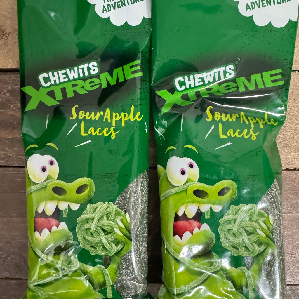 3x Chewits Xtreme Sour Apple Laces Bags (3x220g) & Low Price Foods Ltd