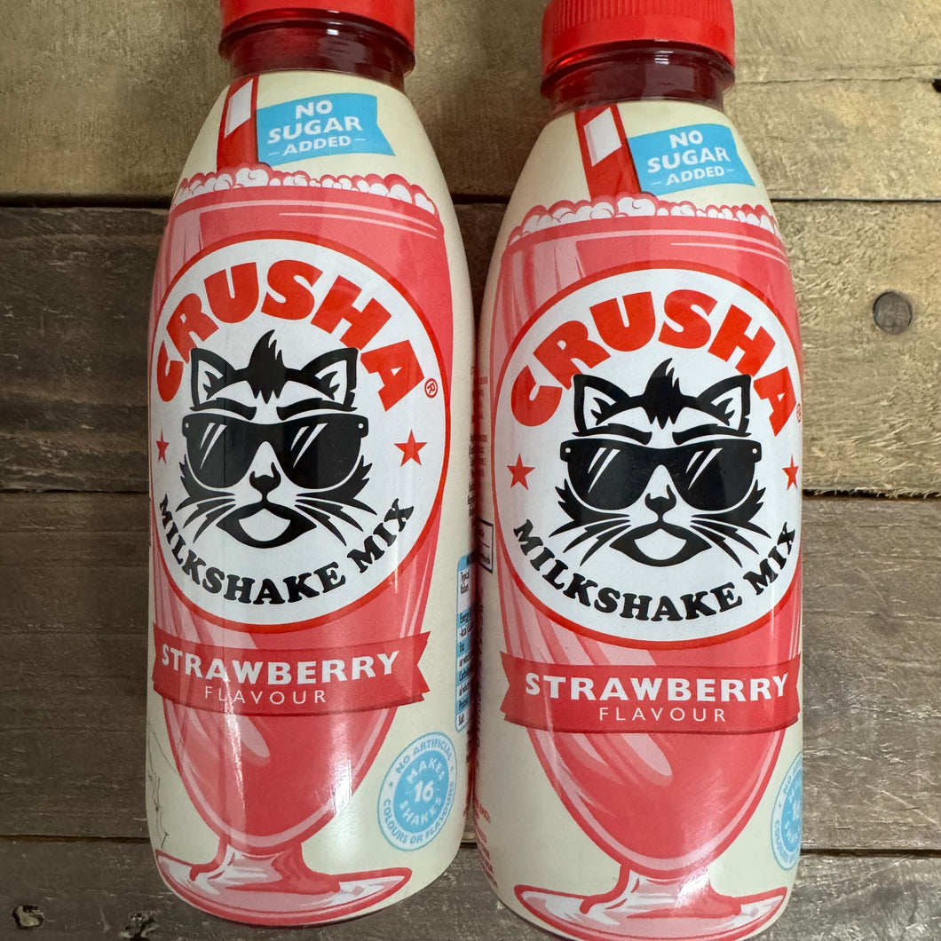 2x Crusha Strawberry Milkshake Mix Bottles (2x500ml) & Low Price Foods Ltd
