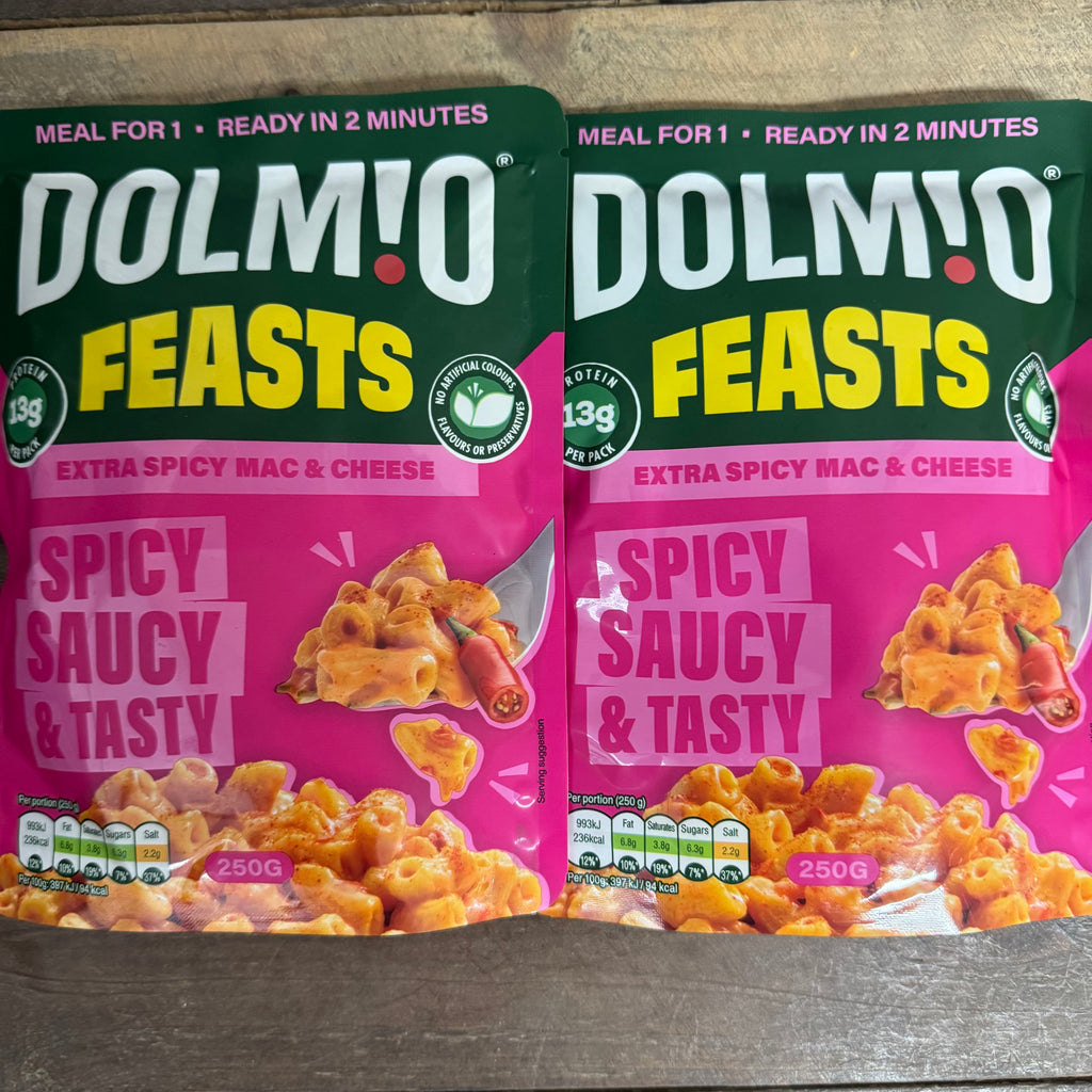 2x Dolmio Feasts Spicy Mac & Cheese Pasta Ready Meals (2x250g) & Low ...