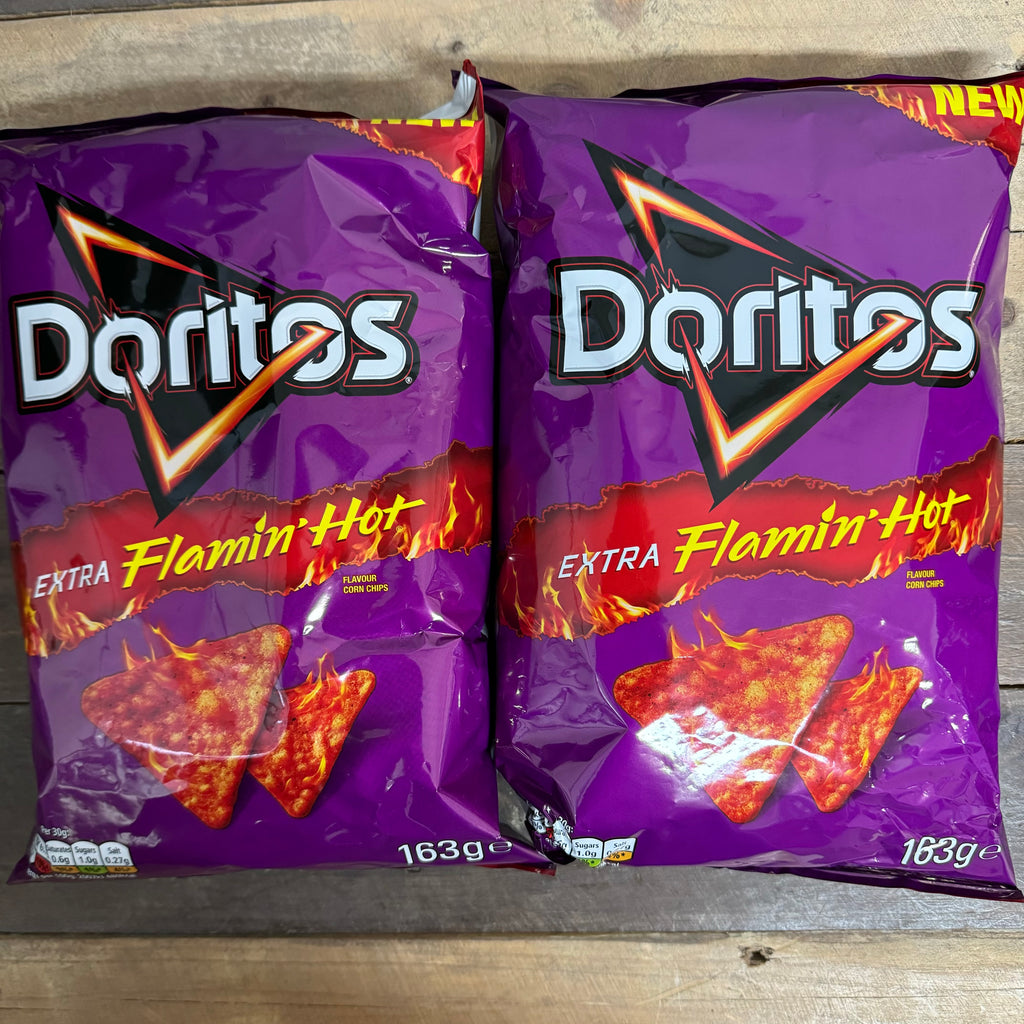 3x Doritos Tortilla Chips Extra Flamin' Hot Crisps Share Bags (3x163g) & Low Price Foods Ltd
