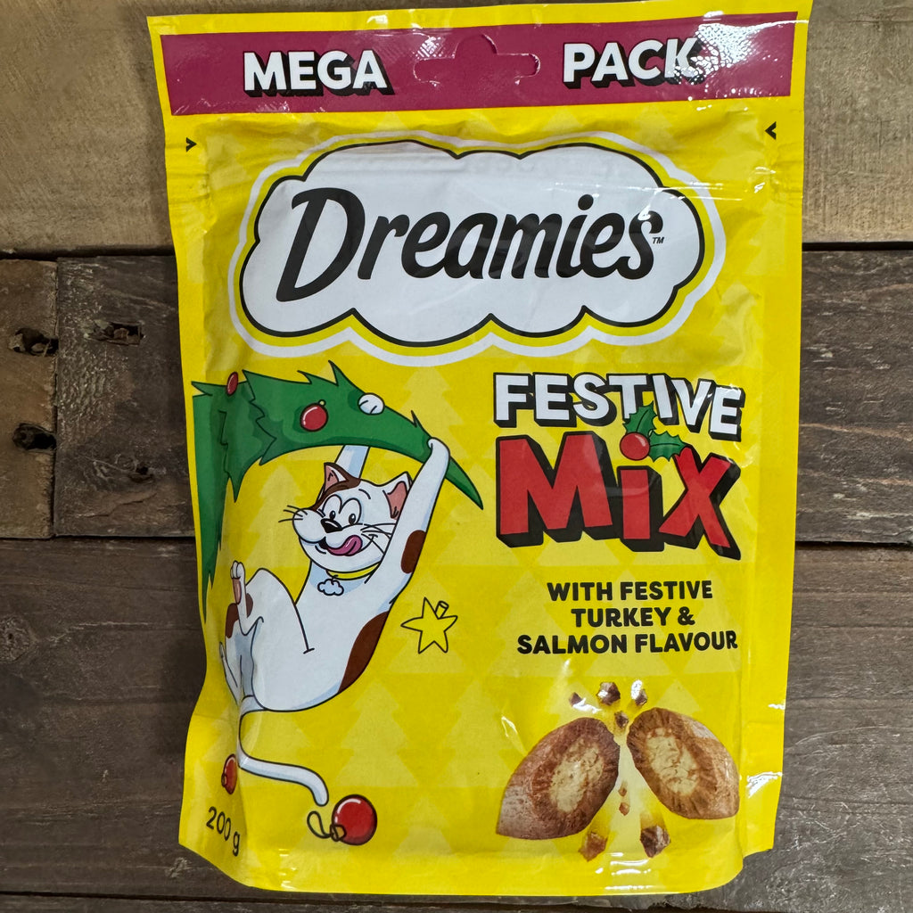 200g Dreamies Cat Treat Biscuit Mix with Turkey & Salmon Mega Pack (1x ...