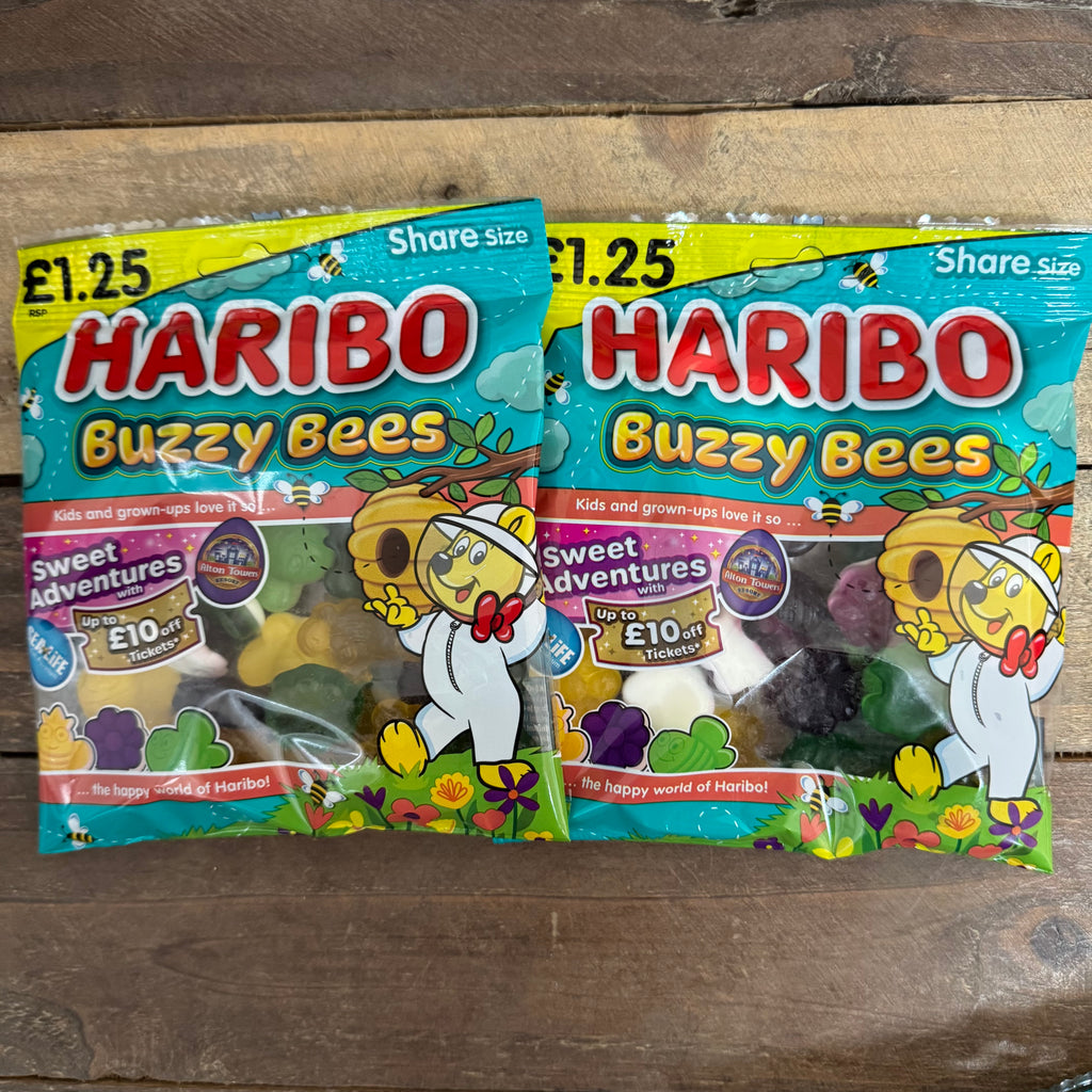 3x HARIBO Buzzy Bees Fruit Flavour Jelly & Foam Sweets Sharing Bags (3 ...