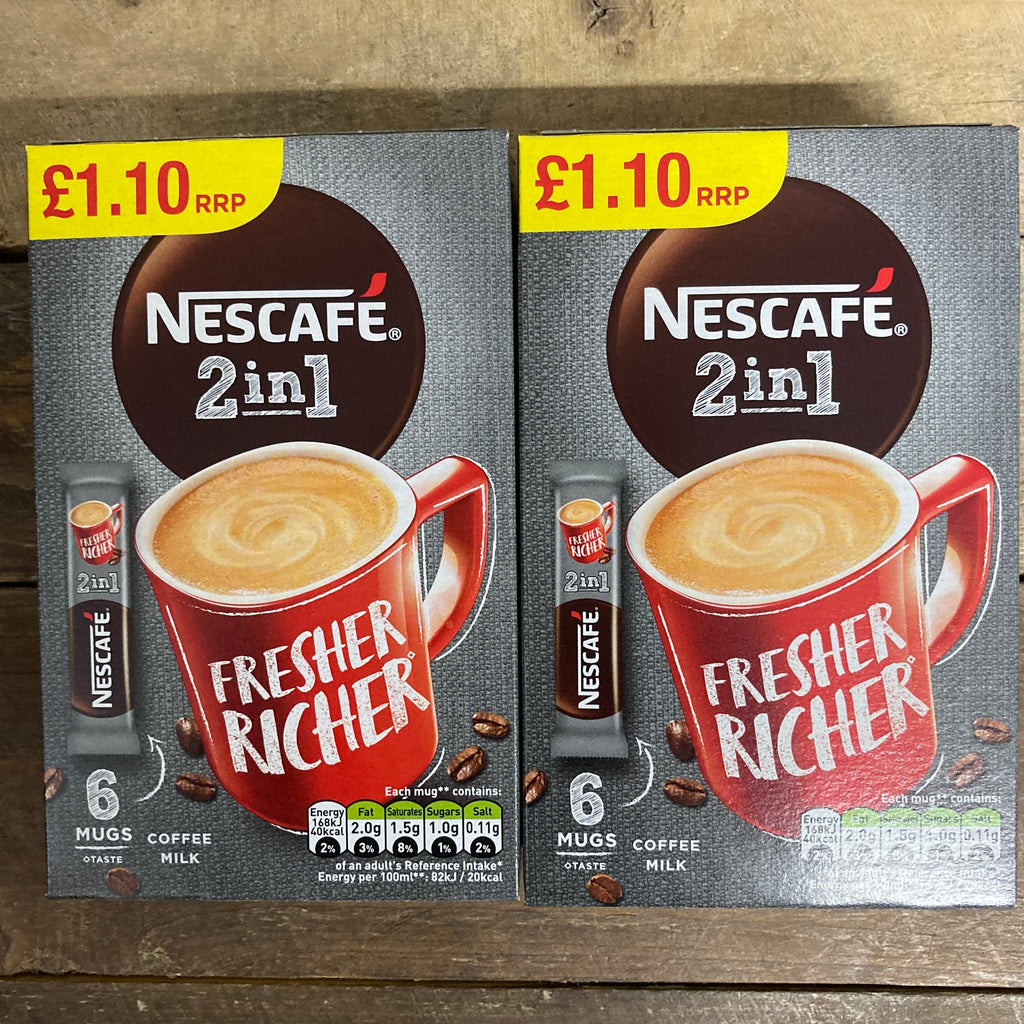 12x Nescafe Original 2in1 Instant Coffee Sachets (2 Boxes of 6x9g ...
