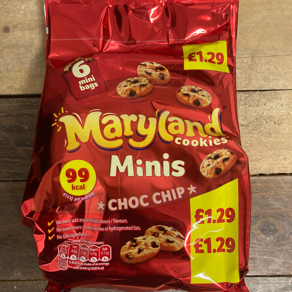 12x Maryland Cookies Chocolate Chip Minis Bags (2 Packs of 6 Bags ...