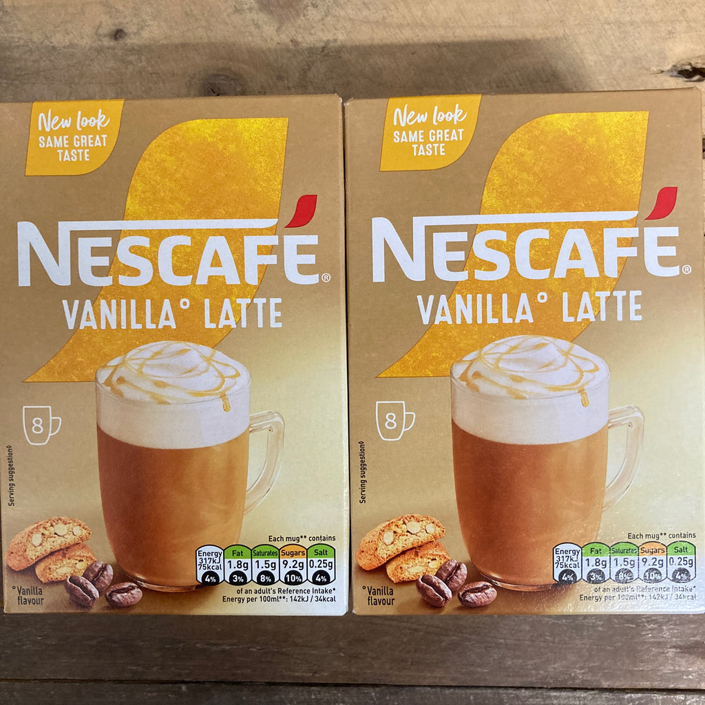 16x Nescafe Vanilla Latte Instant Coffee Sachets (2 Boxes of 8x18.6g ...