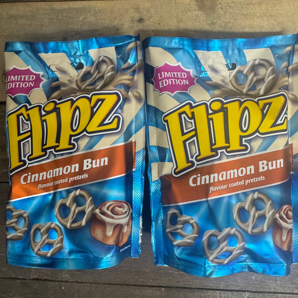 3x Flipz Cinnamon Bun Flavour Coated Pretzels Share Bags (3x90g) & Low ...
