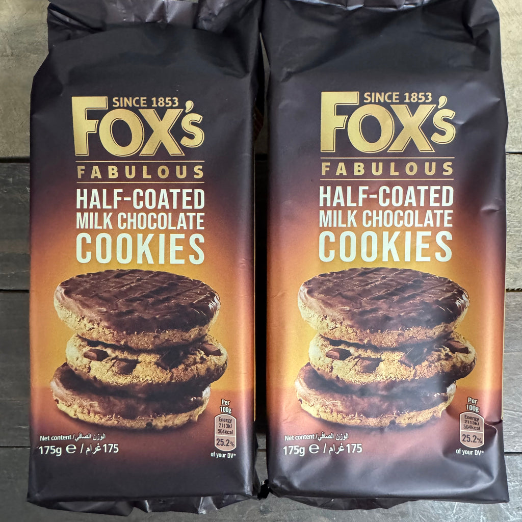 14x Fox's Half Coated Milk Chocolate Cookies (2 Packs of 7 Cookies ...