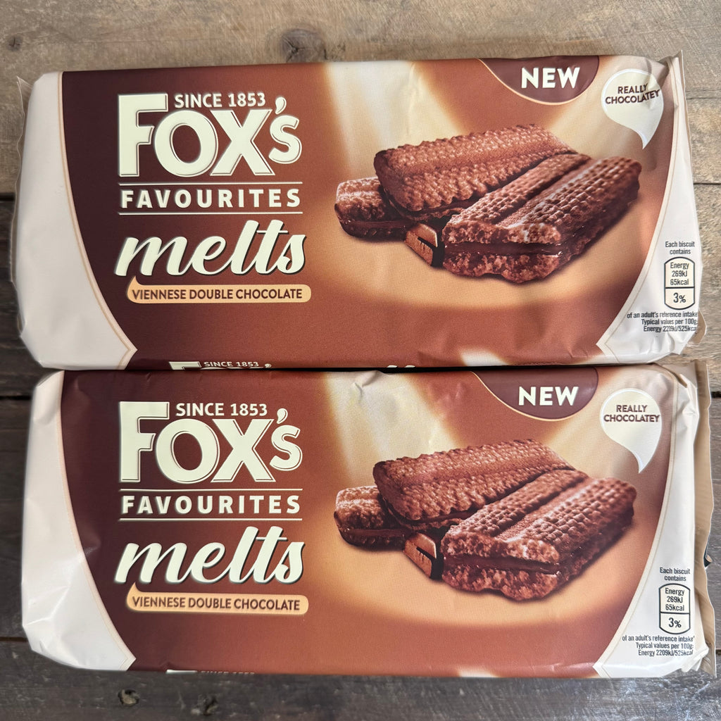 2x Fox's Favourites Melts Viennese Double Chocolate Biscuits Packs (2x ...