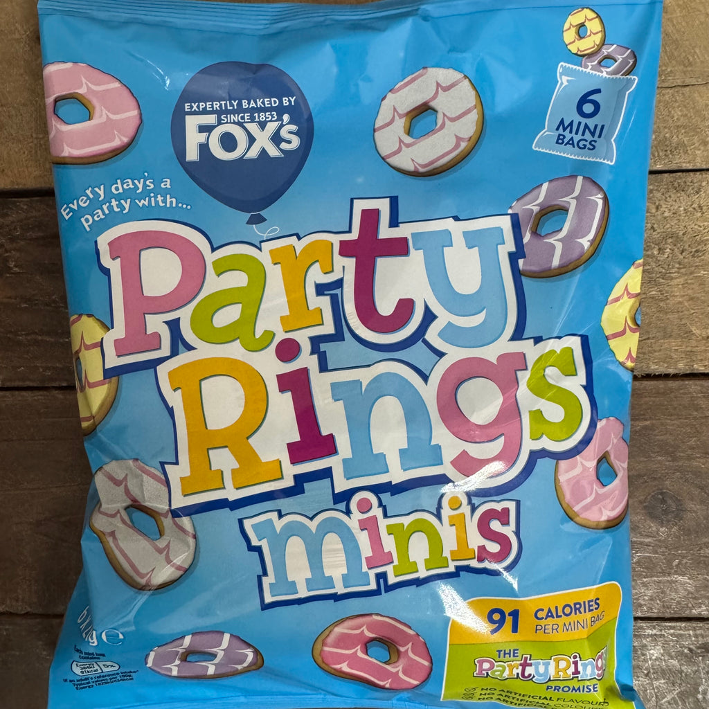 12x Fox's Party Rings Minis Biscuits Bags (2 Packs of 6x21g) & Low ...