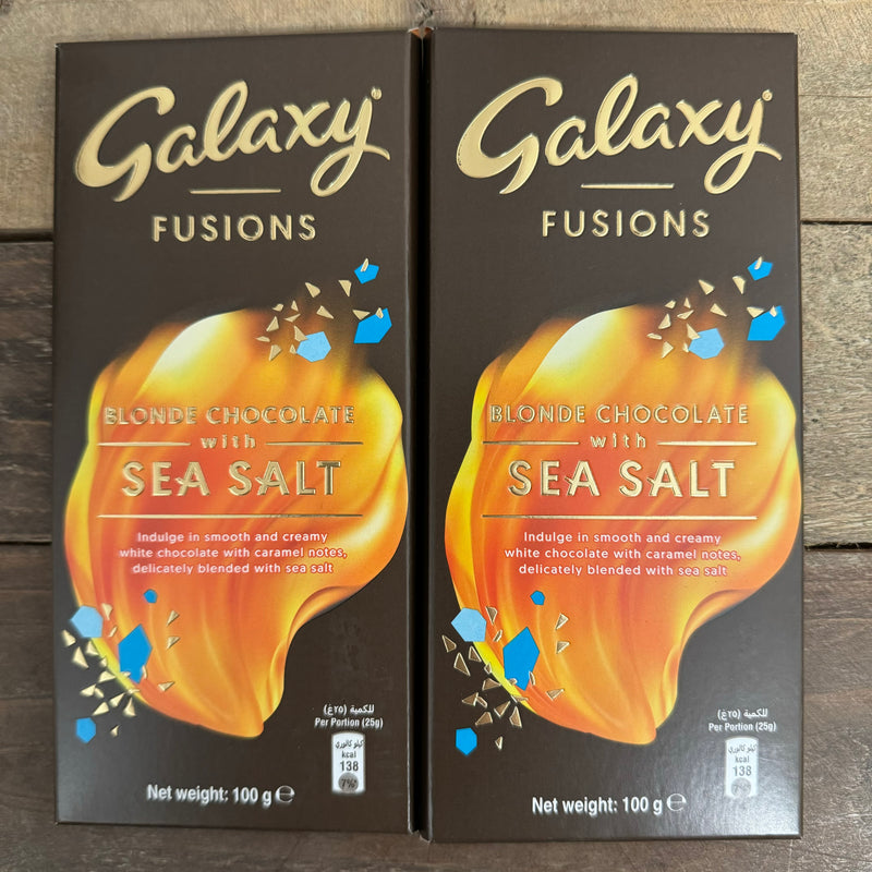 3x Galaxy Fusions Blonde Chocolate with Sea Salt Bars (3x100g) & Low ...