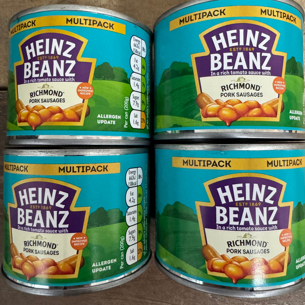 4x Heinz Baked Beanz & Richmond Pork Sausages Tins (4x200g) & Low Price ...