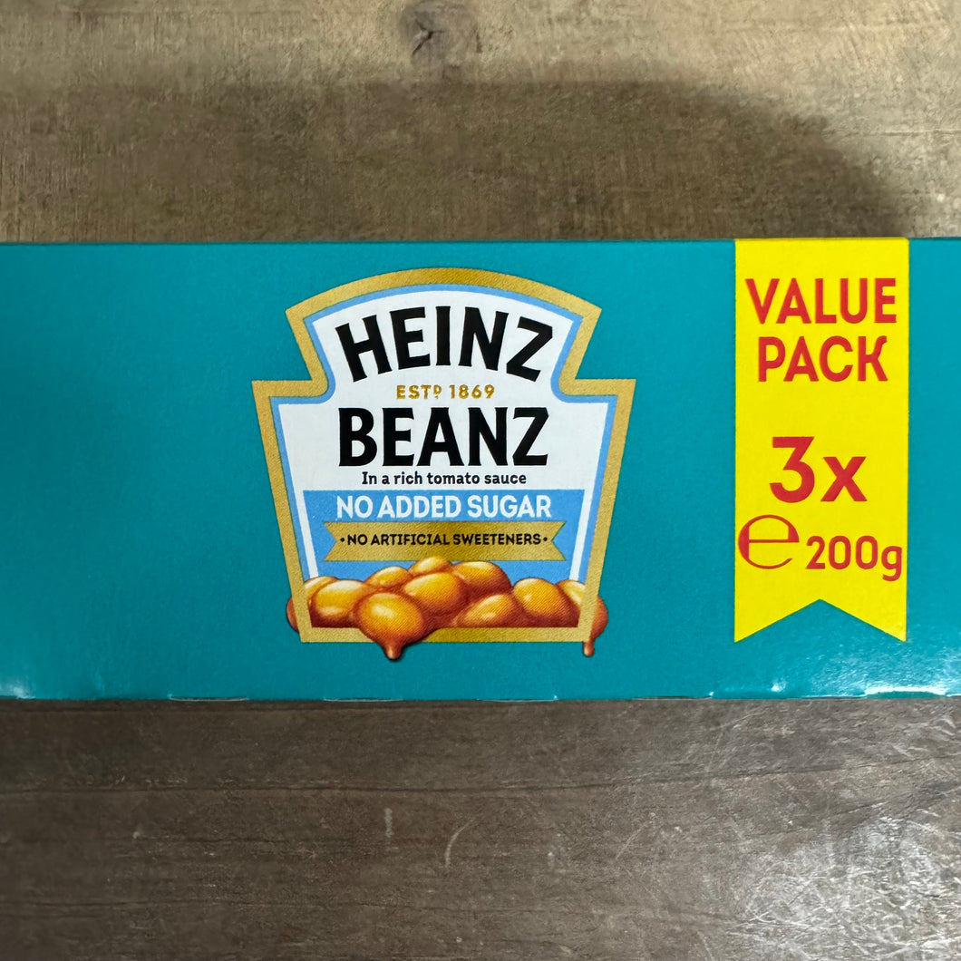 3x Heinz Beans No Added Sugar Tins (3x200g) & Low Price Foods Ltd