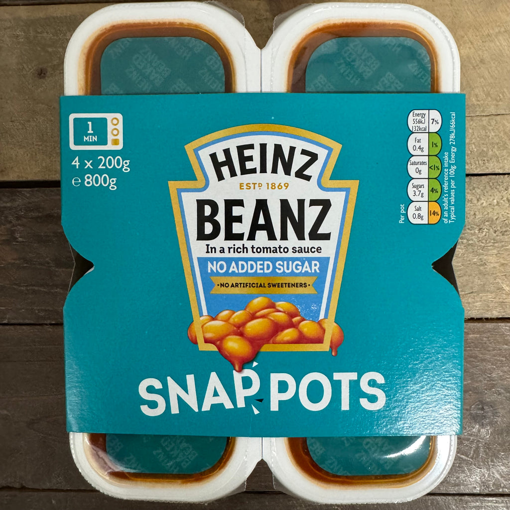 4x Heinz No Added Sugar Beanz Snap Pots (1 Pack of 4x200g) & Low Price ...