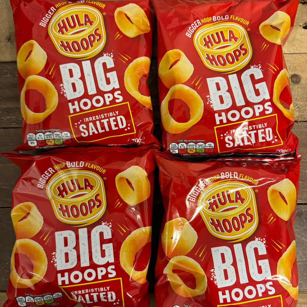 6x Hula Hoops Big Hoops Salted Crisps Share Bags (6x70g) & Low Price Foods Ltd